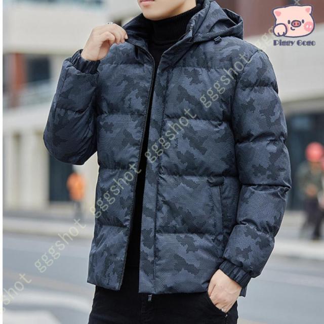 メンズ ダウンジャケット コート 中綿 フード付き ショート丈 スポーツ 男性 厚手 防風 防寒 ちち 彼氏 ギフト プレゼント メンズファッション 30代 40代 50代