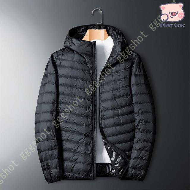 メンズ フード付 ダウンジャケット 薄手 撥水 おしゃれ ファション 防寒 保温 秋冬 中綿ジャケット ダウンコットン ジャンパー ジャケット アウター 中綿入り