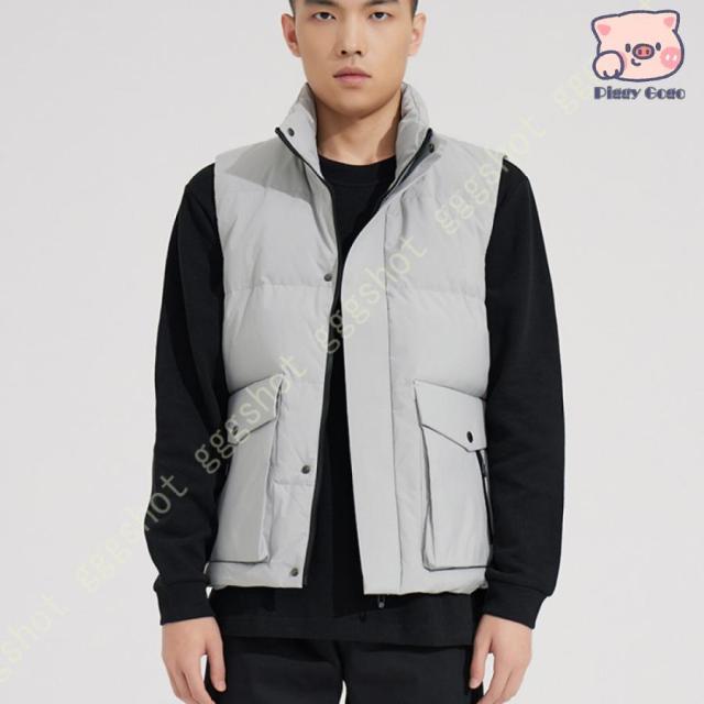 ダウンベスト ベスト メンズ ゴルフ 中綿入れ 防寒コート 秋 冬 軽量 ビジネス ダウンジャケット ダウン 中綿 ポケット 黒 中綿ベスト 厚手 大きいサイズ