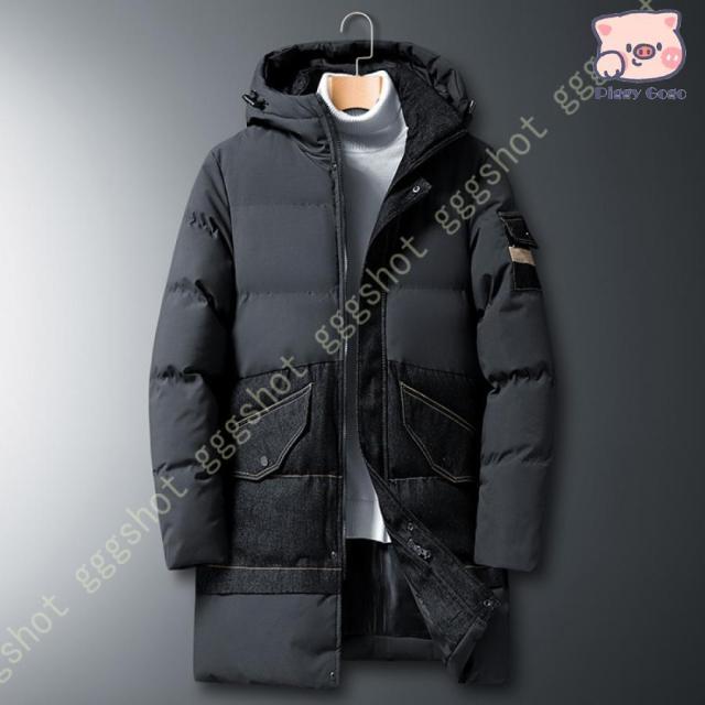 ダウンコート 冬 メンズ ロング ダウンジャケット 厚手 保温 防寒着 防水 量 大きいサイズ あったかい おしゃれ 中綿入れジャケット 立ち襟 スリム 冬服