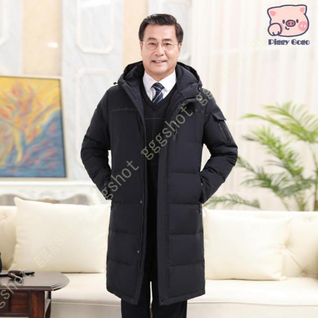 メンズ ダウンジャケット ロングジャケット ダウンコート ダウンアウター ハーフ丈 トップス 秋冬 黒 おしゃれ フード付き ハイネック ファッション ゆったり