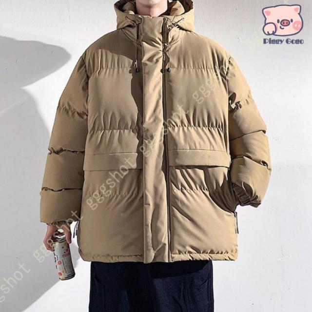 ポケット付き ショート 中綿入れ ダウンジャケット メンズ 厚手 中綿 ダウンコート ジャケット ブルゾン 立ち襟 中綿ダウン 秋冬コート 防寒 防風 暖かい