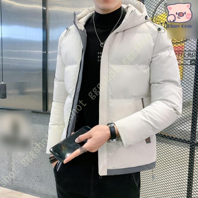 中綿ジャケット アウター 外套 ブルゾン ジャンパー コート 厚手コート 防寒着 無地 カジュアル 秋 冬 紳士服 冬服 メンズ ファッション 男性用 軽い着心地