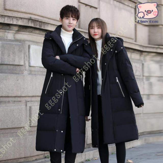 ダウンコート メンズ ダウンジャケット 冬 ロングコート フード付き 暖かい 防風 アウトドア 中綿 長袖 通勤 無地 アウター 保温ジャケット ジャケット 羽織り