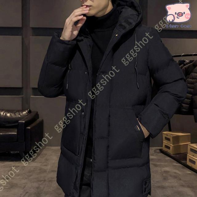 ダウンジャケット メンズ ダウンコート フード付き 着痩せ トップス 厚手 軽量 大きいサイズ ジッパー 無地 撥水 防寒 防風 アウター あったか OL 仕事着