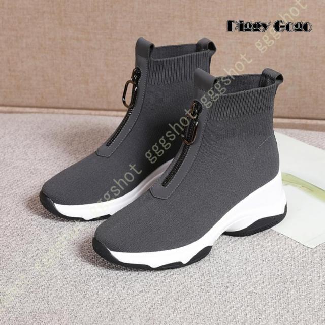 ソックスブーツ ニット スニーカー ブーツ レディース ストレッチブーツ ウェッジソール 歩きやすい 疲れにくい 通気性 ウォーキングシューズ ハイカット