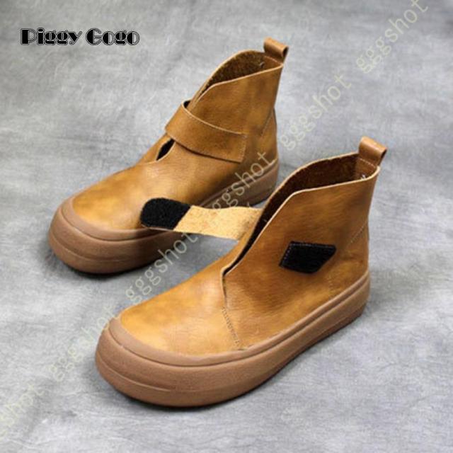 秋冬レディース ショートブーツ 本革 靴 シューズ ブーツ 大人 カジュアル ベーシック ブーティ ローヒール ぺたんこ フラット 軽量 ヒール お洒落 秋冬 美脚