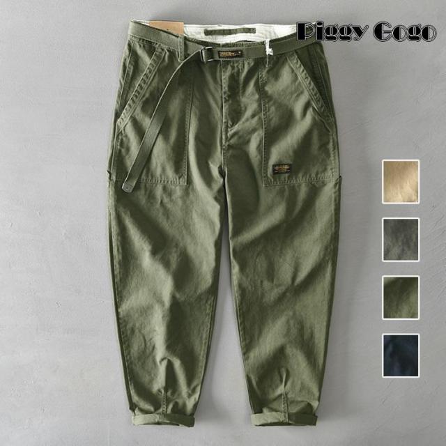 ミリタリーパンツ アンクル丈 メンズ ボトムス アメカジ カーゴパンツ 綿