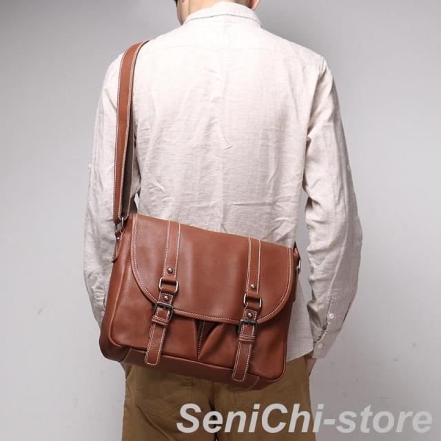 ショルダーバッグ 本革 メッセンジャー ビジネスバッグ 斜めがけバッグ カジュアル メンズバッグ 斜め掛け シンプル