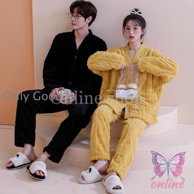 パジャマ 冬 もこもこ ボア 厚手 ペアルック ふわふわペアパジャマカップル ルームウェア お揃い 上下セット メンズ ペアルック モコモコパジャマ もこもこ
