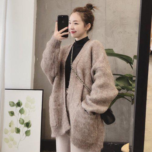 カーディガン レディース ニット 上着 羽織 秋冬新作 オーバーサイズ ビッグシルエット ゆったり 体型カバー 暖かい 楽ちん おしゃれ かわいい 大人可愛い シン