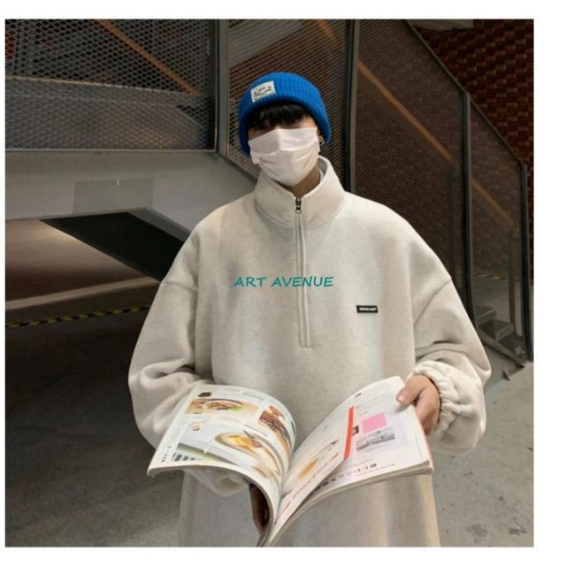 トレーナー メンズ 立ち襟 ハーフジップ スウェット トップス 長袖 無地 シンプル カジュアル おしゃれ 秋 新作 秋物 春