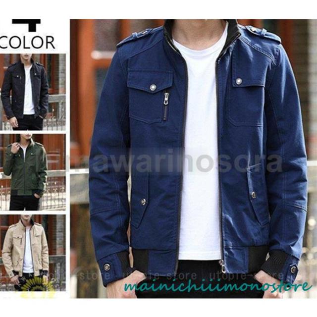 ブルゾン メンズ ミリタリー アウター ジャンパー 秋服 スタンドカラー 作業服 メンズアウター 大きいサイズ 30代 40代 50代ファッション