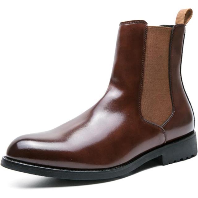 サイドゴアブーツ ミドルブーツ メンズ メンズシューズ 軽量 合皮 革靴 紳士靴 ビジネスブーツ チェルシーブーツ カジュアルブーツ 防水