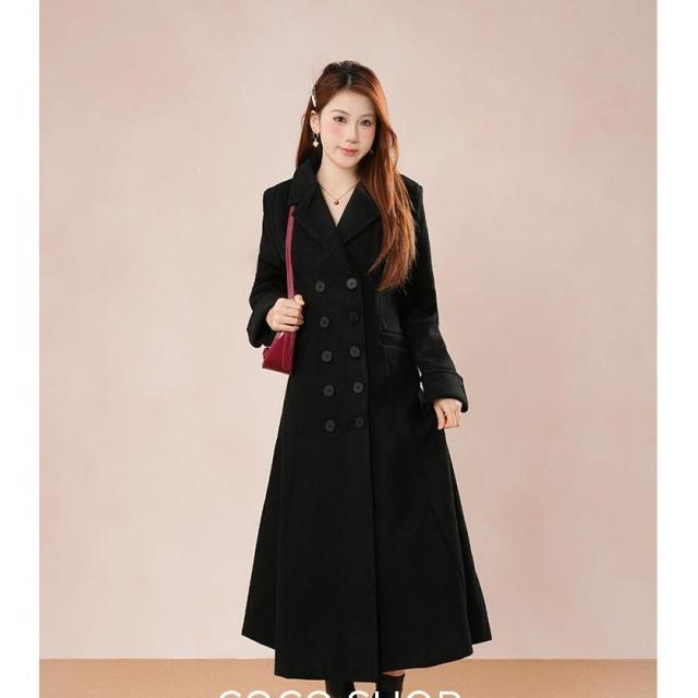 ロングコート レディース ファッション コート 上品 七五三 親 服装 母親 20代 30代 40代 50代 女性 秋 冬 テーラードカラー ダブルブレス おしゃれ