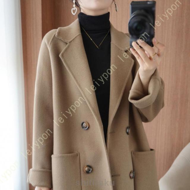 チェスターコート レディース 春 冬 アウター 厚手 ゆったり あったか ウール ロング コート ロングコート シングル テーラード 大きいサイズ 長袖 無地 厚手