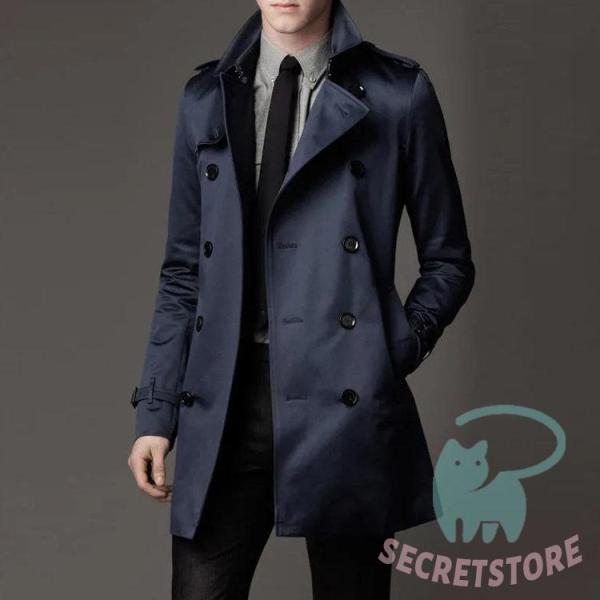 メンズトレンチコート　コート　春秋冬　メンズ　　ロングコート　トップス　アウター　ミディアム　ビジネス　通勤　カジュアル　紳士