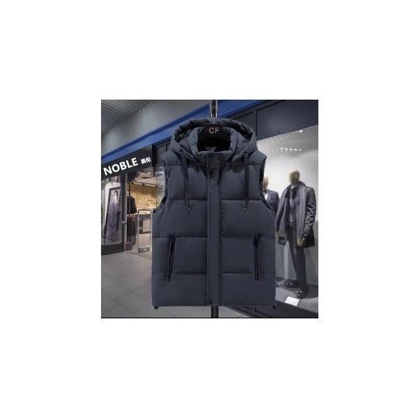 ダウンベスト メンズ 　ライト 保温 防風 フード付き 軽量 カップル　中綿　ダウンコート ジップ ジャンパー 秋冬 ダウン