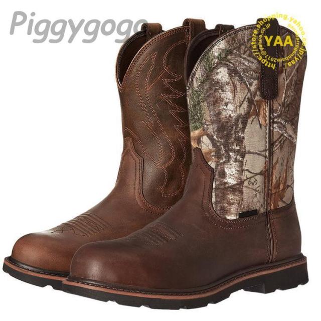 ペコスブーツ メンズ ハーフブーツ カウボーイブーツ ウエスタン カジュアルシューズ 革靴 合成皮革 柄刺繍 父の日