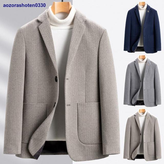 テーラードジャケット メンズ 秋 通勤 ビジネス フォーマル コーデ 大きいサイズ カジュアル テーラード ブレザー メンズ 秋冬 3色