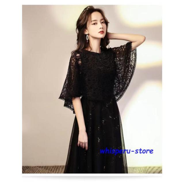 ワンピース レディース 高級パーティードレス レース マキシ丈 7分袖 オールインワン お呼ばれ 30代40代50代 結婚式 二次会 披露宴 パーティー 忘年会 XS~3XL