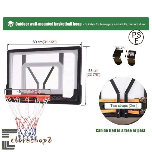 バスケットゴール フェンス/電柱/ポスト用に壁に取り付けられたバスケットボールフープ、 屋内屋外スポーツの十代の若者たちのバスケットボール板 よくで