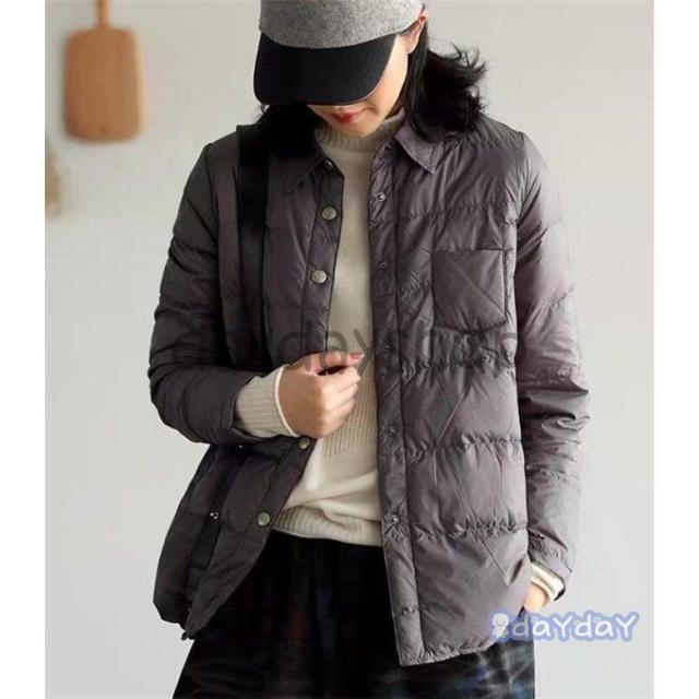 ダウンジャケット レディース 軽量 シャツ ダウン コート アウター 冬 暖かい 防寒服