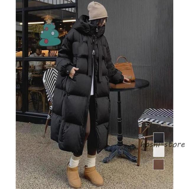 フード付きフェイクダウンコートレディース