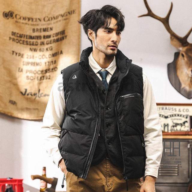 ダウン90 ダウンベスト メンズ 大きいサイズ 軽量 おしゃれ 暖かい 防寒 保温 ふんわり ダウンジャケット 秋冬 あったか キャンプ アウトドア バイク 通勤 通学