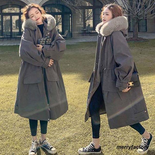 【爆買】モッズコート 中綿ダウンコート レディース キルティングコート ロング丈バーカージャケット 秋冬 カジュアル エコファーフード連れコートオシャレ