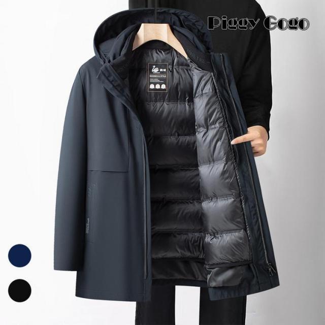 【送料無料】ダウンジャケット メンズ ライナー取り外し可 ダウンコート アウター 85%ダウン あたたか 撥水防風 40代 50代 60代