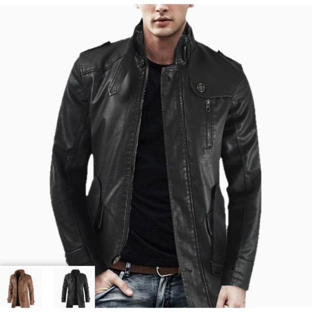 レザーコート メンズ 革ジャン 革コート 皮コート レザーハーフコート 防寒着 防寒 防風 保温 高級感 ファッション 秋 冬 男性