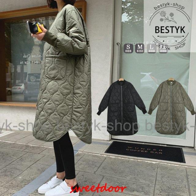 キルティング レディース 冬アウター コーデ ジャンパー コート ロング キルティング インナー
