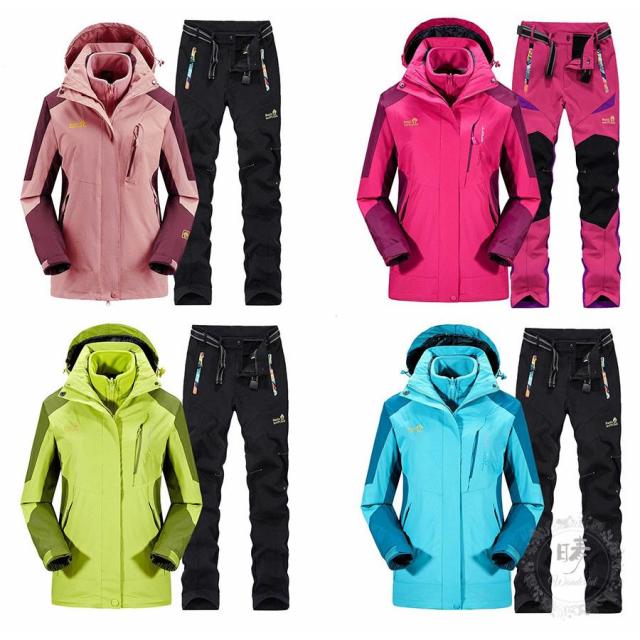アウトドアウェア 上下セット マウンテンパーカー レディース 3WAY アウトドア コート ボア 防風 撥水 防寒着 インナー付き 冬 登山服 マウンテンジャケット
