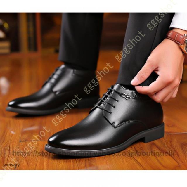 スノーブーツ ビジネスシューズ メンズ 冬用 ボア 裏起毛 暖かい ショートブーツ ワークブーツ レースアップ カジュアル スムース調 短靴 防滑 快適 防水