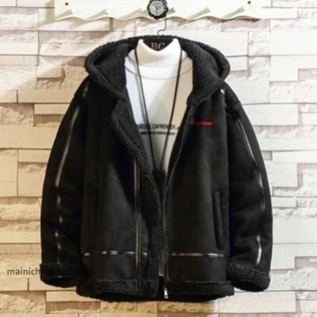 メンズ革ジャン ムートンコート レザージャケット 裏起毛 ムートンジャケット メンズジャケット バイクジャケット ライダースジャケット お兄系