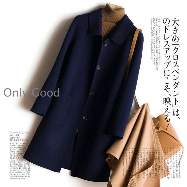 コート ウール混コート ロング レディース 冬コート aライン アウター ラシャ コート 体型カバー ミディアム丈コート チェック 大人 上品 大きいサイズ ママ40代