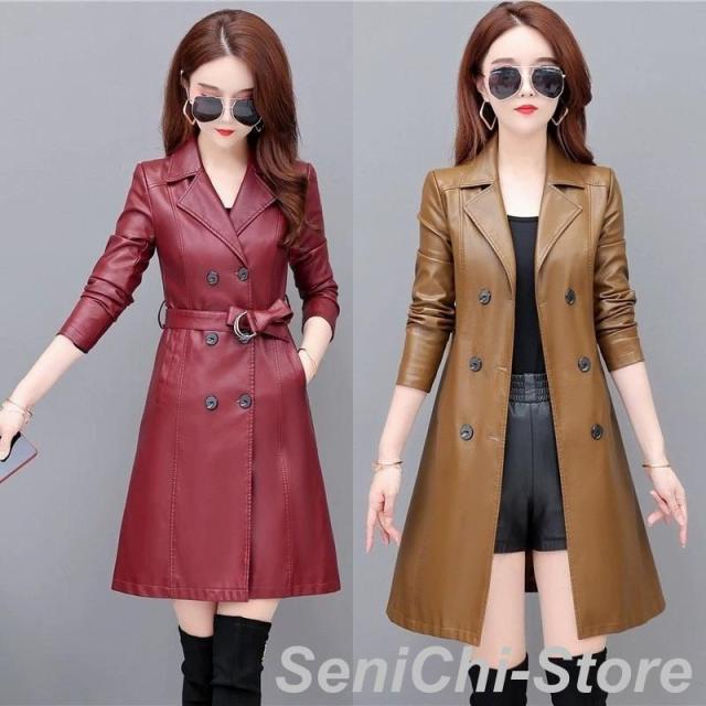 ライダースジャケット レディース レザージャケット 革ジャン 本革 折り襟 皮コート バイクウェア ロング丈 カジュアル 着痩せ 上品感溢れ