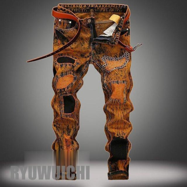 ジーンズ メンズ ジーパン デニムパンツ デニム パンツ Gパン ボトムス ダメージ ユーズド ウォッシュ ストレート 40代 50代