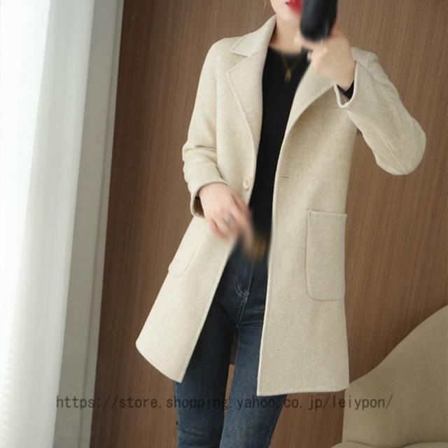 カシミヤ チェスターコート ショートコート 秋冬コート レディース ポケット付き チェスター コート アウター ジャケット ショート 厚手 防寒 暖かい 羽織