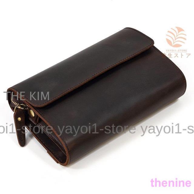 本革 セカンドバッグ 高級本革 セカンドカバン ビジネス財布 2室 蓋付き 本革 メンズ セカンドバッグ ビンテージ 経年変化 厚手牛革