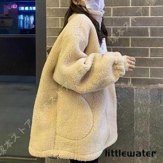 もふもふファー ボア ジャケット ボアアウター 防寒 ブルゾン ボアアウター ボアコート ファー コート ボアパーカー ジャンパー マウンテンパーカー