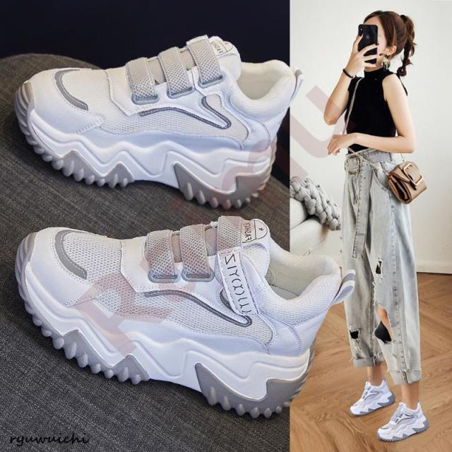 スニーカー レディース 厚底 韓国 スニーカーカジュアル 軽量 大人 シューズ メッシュ 8センチヒールインヒール 美脚 シンプル 靴 厚底スニーカー 靴