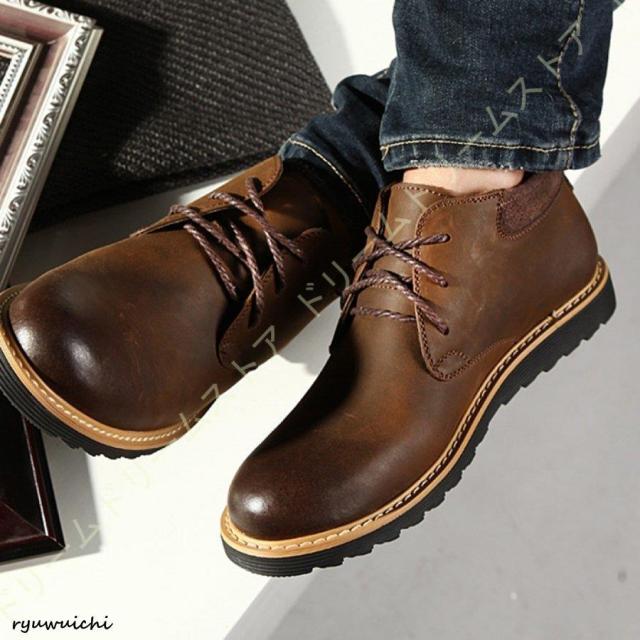 ビジネスシューズ メンズ ブーツ チャッカーブーツ 編み上げブーツ 脚長 おしゃれ レースアップ ウィングチップ チャッカブーツ ショートブーツ