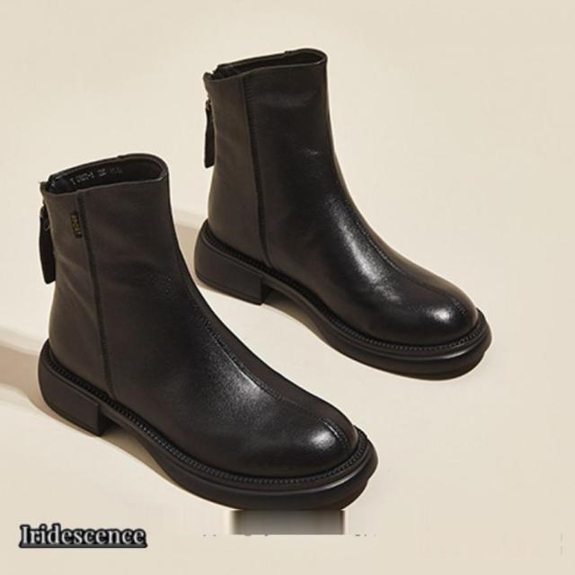 レディース ショートブーツ 本革 バックジップ 柔らかい 歩きやすい カジュアル ショート ブーツ 大きいサイズ ローヒール3.0cm ペタンコ 痛くないブーツ 脚長