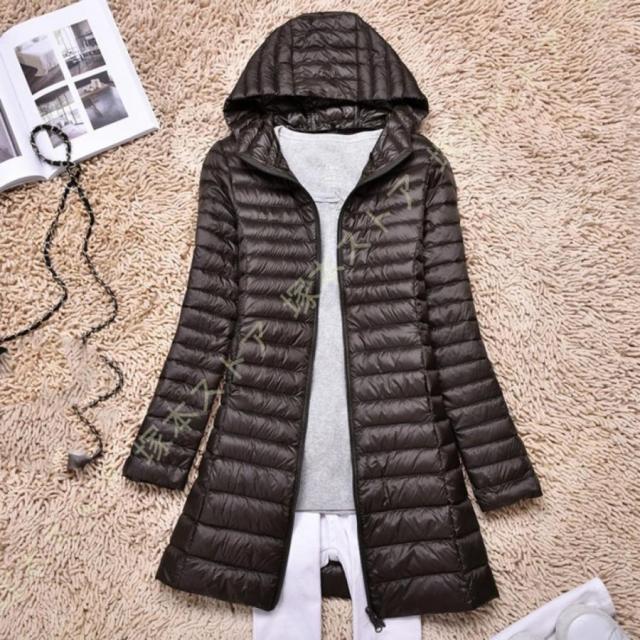 インナーダウン レディース ウルトラライト フード付き ダウン コート 秋冬春 軽量 収納袋付き 防風 防寒 暖かい ロングコート超薄いインナーダウン