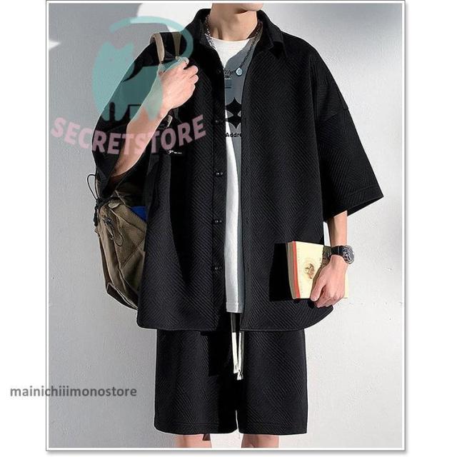 セットアップ メンズ 大きいサイズ 5L 6L 春 夏 秋 半袖 五分袖 七分袖 カジュアル ブランド 上下 セット【Men’s 半袖セットアップ特集】商品情報から↓