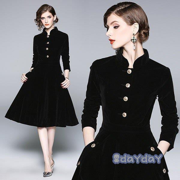 パーティードレス 結婚式 40代 20代 ロング丈 袖あり 長袖 秋冬 風 大きいサイズ フォーマルドレス 立ち襟 無地 お呼ばれ 二次会 披露宴 謝恩会 上品 着痩せ