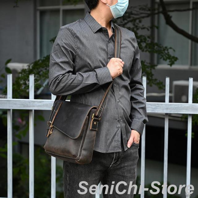 ショルダーバッグ 本革 メッセンジャー ビジネスバッグ 斜めがけバッグ カジュアル メンズバッグ 斜め掛け シンプル