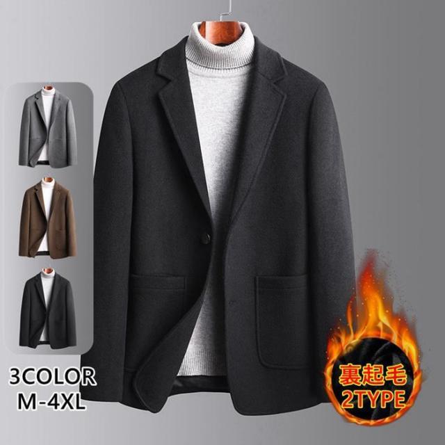 テーラードジャケット メンズ 紳士服 スーツ フォーマル 裏起毛 ブレザー 秋冬 アウター シングルスーツ 大きいサイズ ビジネス ジャケット 厚手